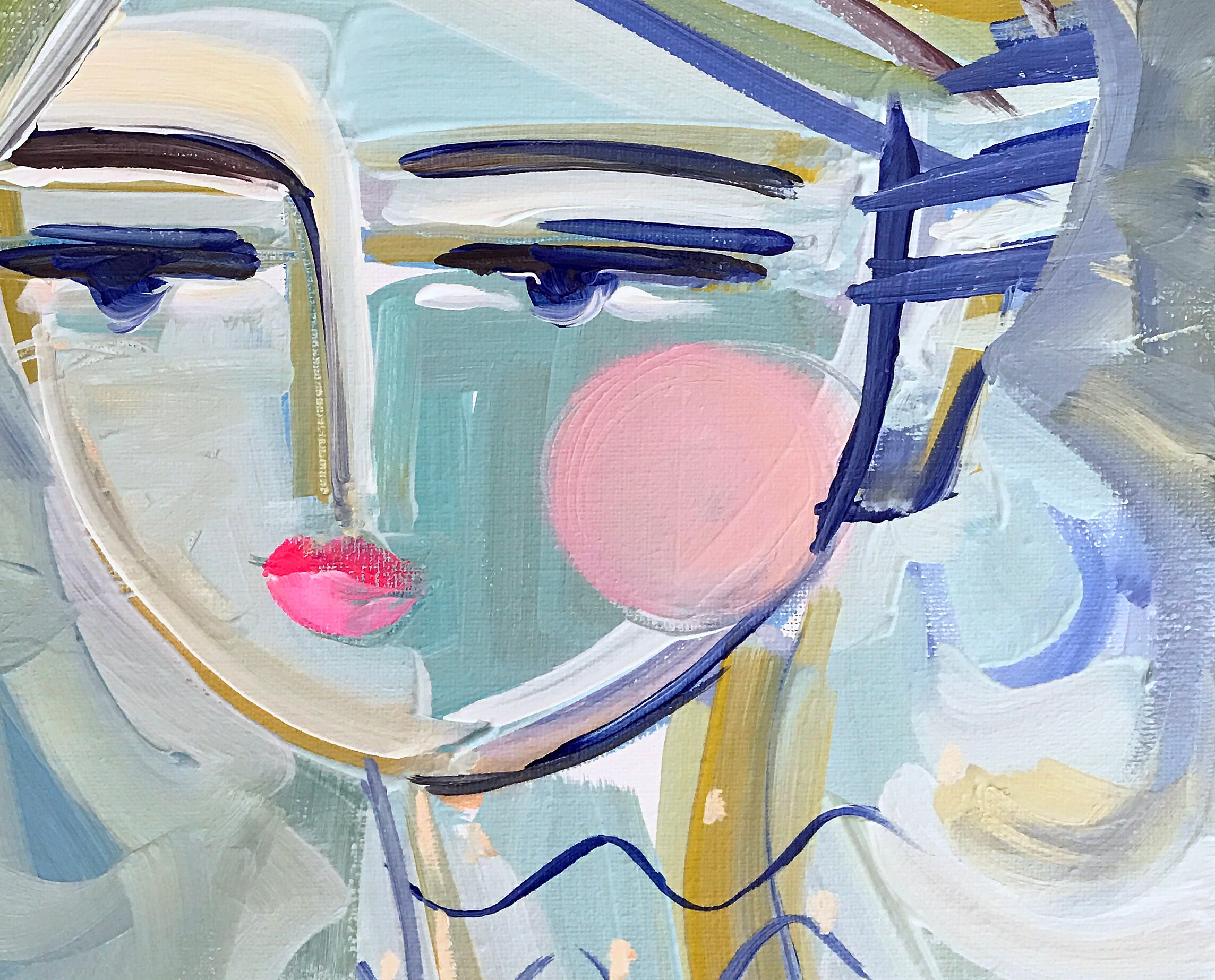 PRINT on Paper or Canvas blue Girl 10 - Etsy