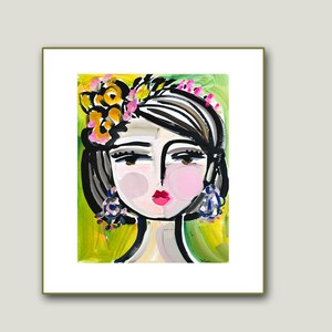 Girl PRINT on Paper or Canvas, Abstract Face "zuzu" - Etsy