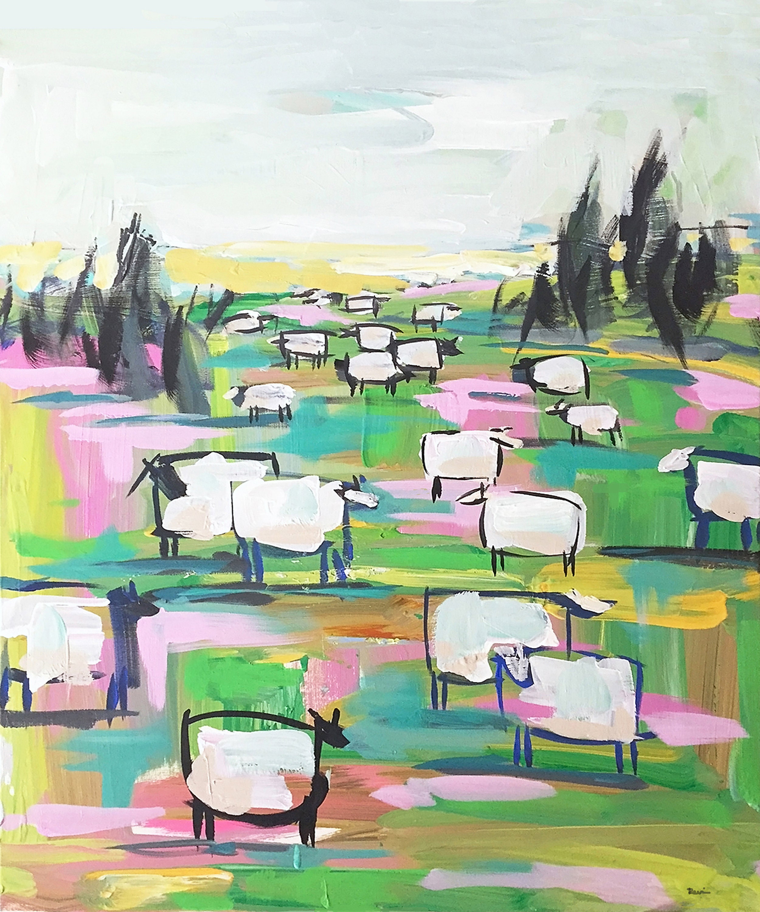 PRINT on Paper or Canvas green Pastures - Etsy