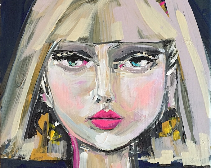 Girl Portrait Painting, Canvas Art, 11x14, Woman Portrait, Original Art ...