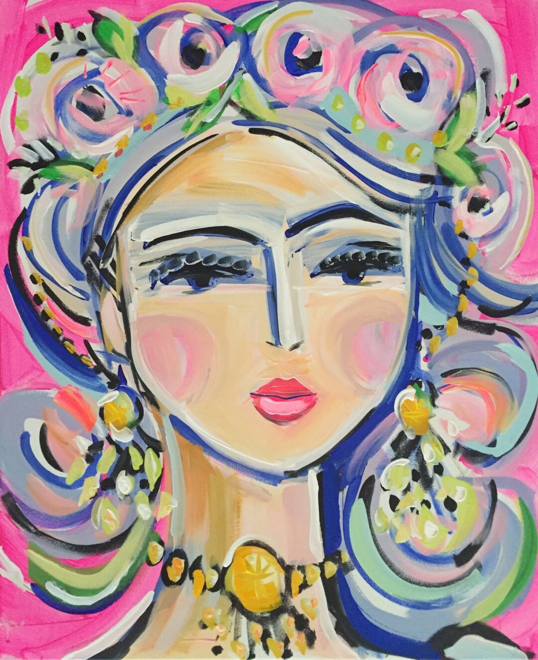 Abstract Portrait PRINT, Woman Portrait Print on Paper or Canvas ...