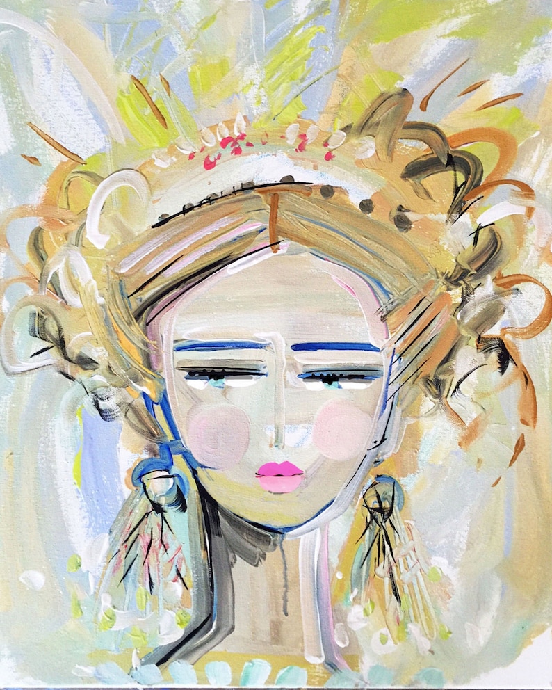 Warrior Girl Print femme art impressionniste moderne abstrait - Etsy France