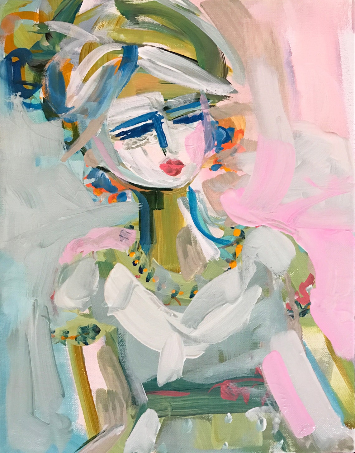 Abstract Figure PRINT 5x7 8x10 11x14 16x20 24x30 Girl in - Etsy