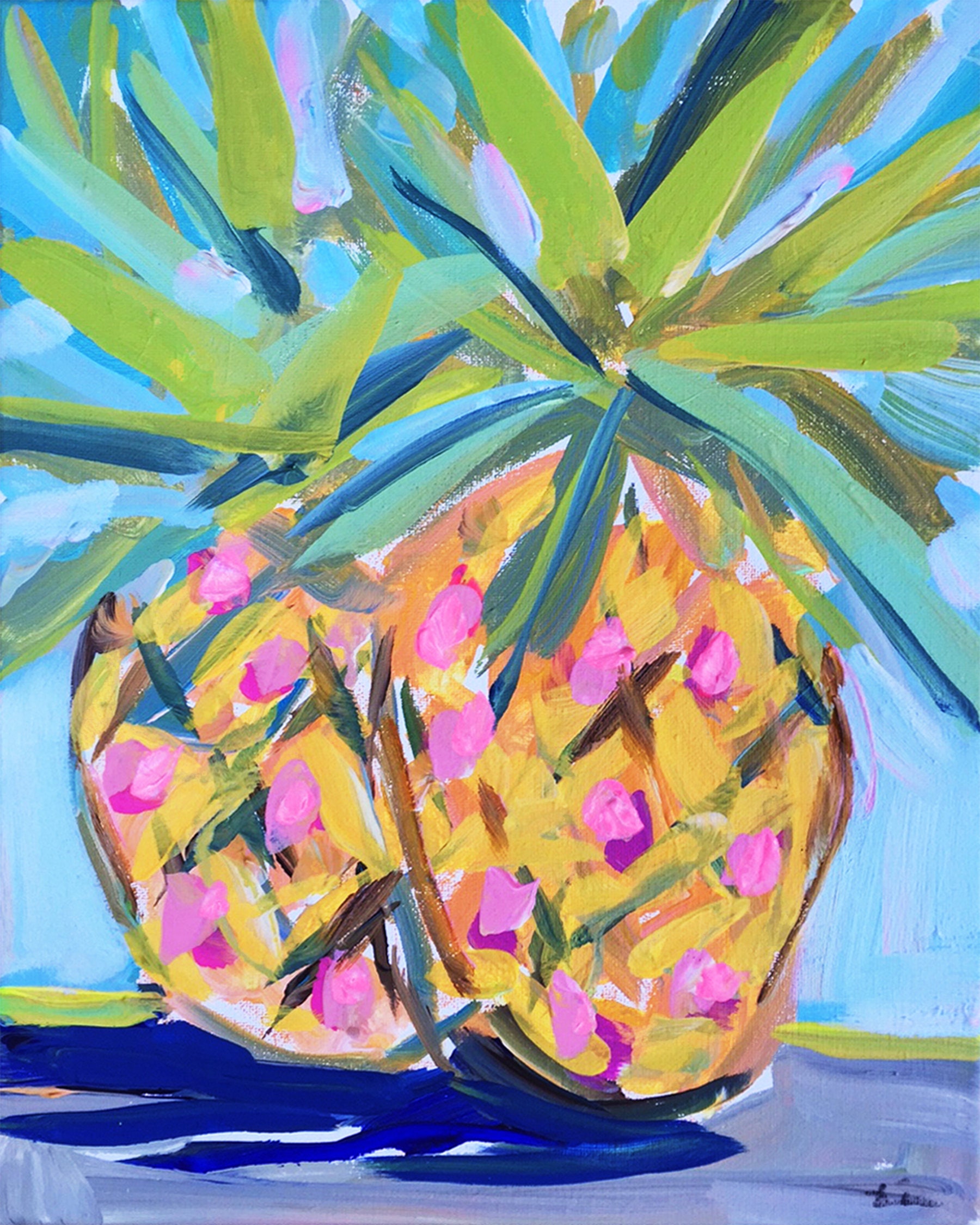 PRINT on Paper or Canvas pineapples Abstract - Etsy