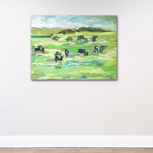 Abstract Cows, PRINT on Paper or Canvas, "pasture" - Etsy