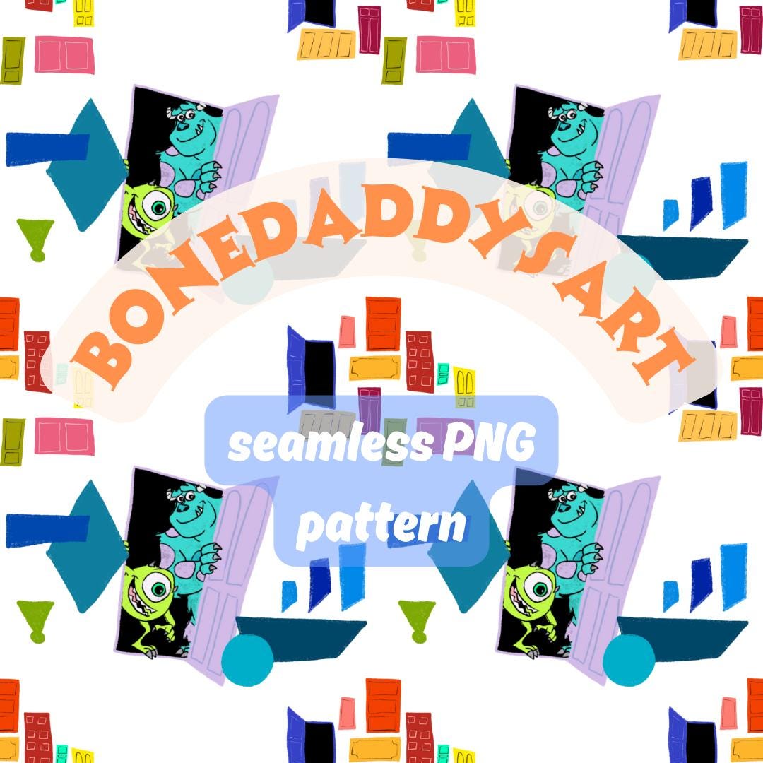 Monster Doors Hand Drawn Seamless Pattern - Etsy