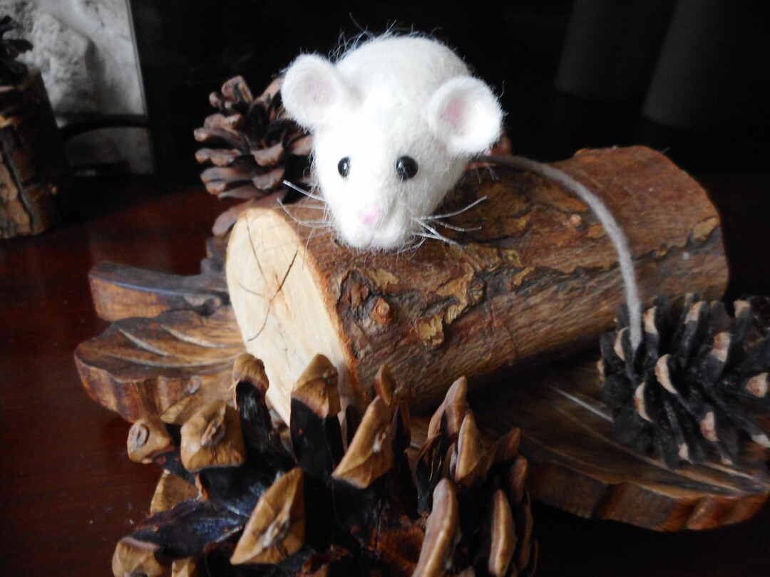 White Needle Felted Life Size Mouse, - Etsy