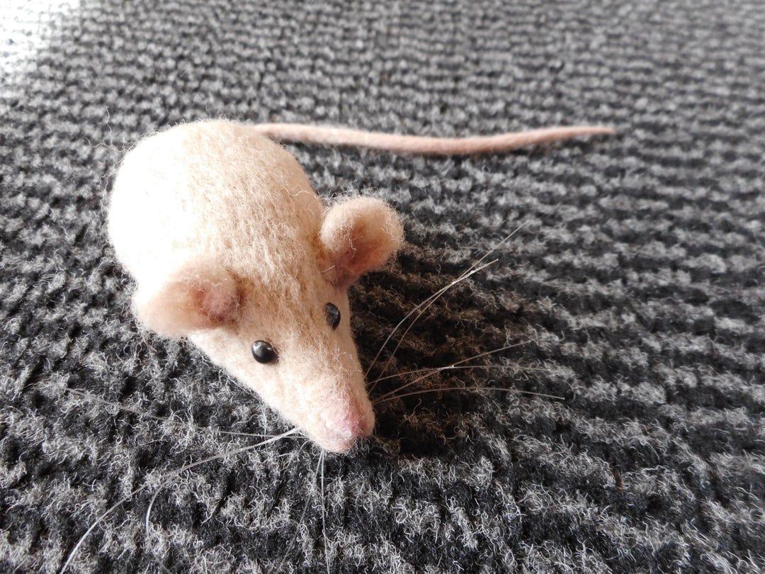 Needle Felted Life Size Mouse, Light Brown Mouse, Mouse Statue, Fibre ...