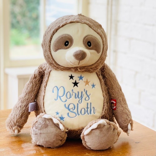 Personalised Embroidered Sloth Teddy From Cubbies With Bespoke - Etsy UK