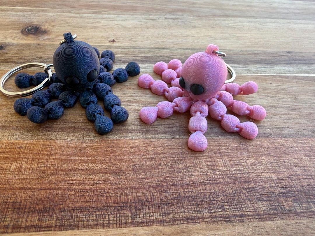 3D Printed Articulating Octopus Keychain, Fidget Toy - Etsy