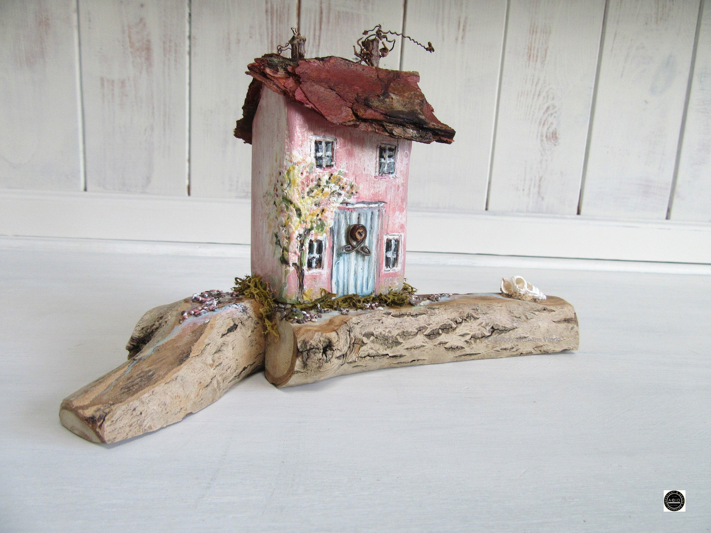 Driftwood * Wooden Cottage * Rustic ornament * Wooden Ornament ...