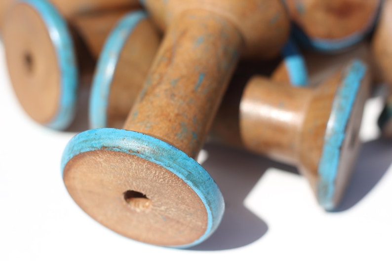 Vintage Antique Wooden Bobbins, Solid Wood, Cleaned, Waxed & Polished ...