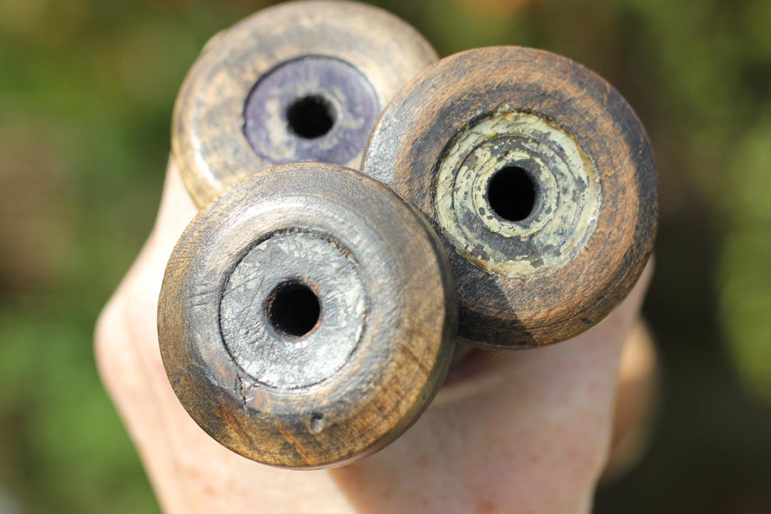 Vintage Antique Mill Bobbins, Apx 7 X 1 3/4, Various Paint Patina ...