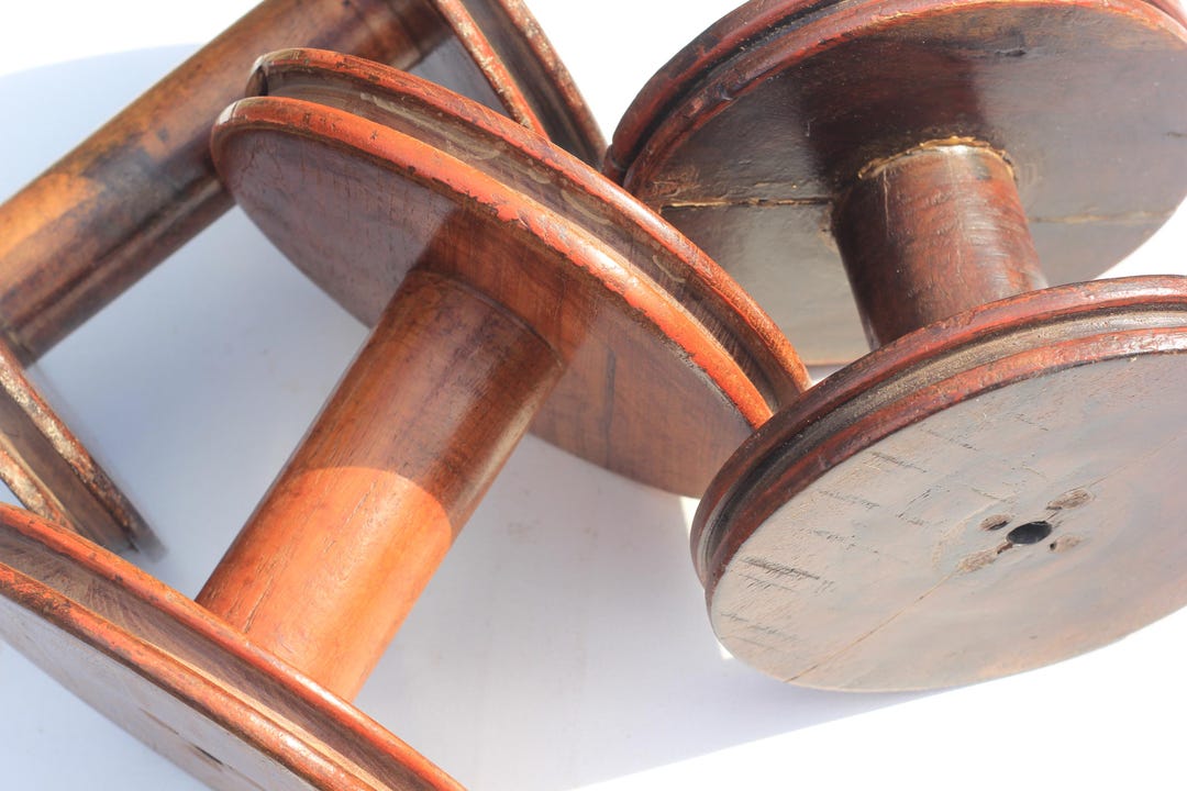 Vintage Antique Wooden Reel Bobbins, Select Option From Drop Down Box ...