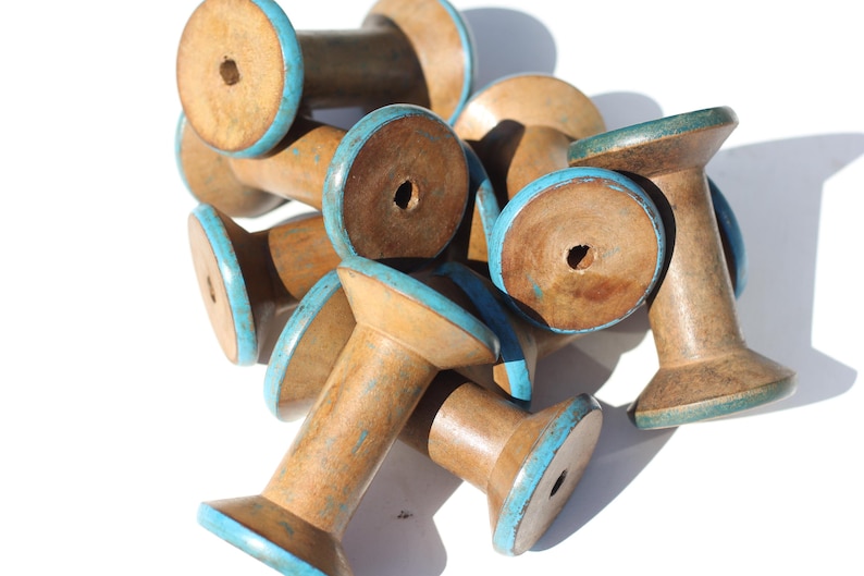 Vintage Antique Wooden Bobbins, Solid Wood, Cleaned, Waxed & Polished ...