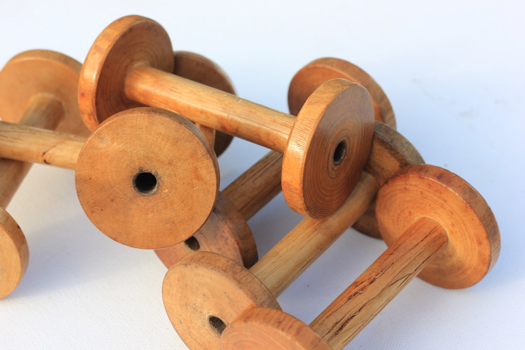 Vintage Antique French Solid Wooden Bobbins, Cleaned, Waxed & Polished ...