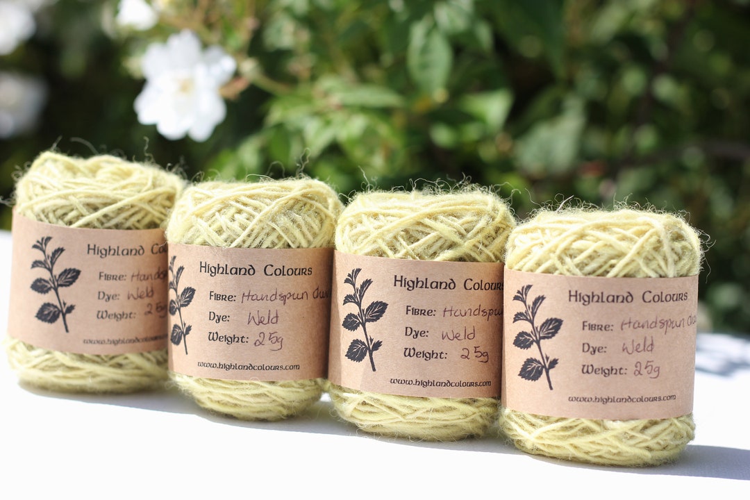 Handspun Weld Plant Dyed Cheviot British Grown, Natural Yellow, Navajo ...