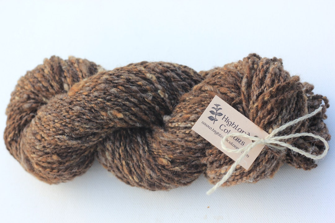 100g Handspun Soft Shetland Lamb Raw-spun Natural Moorit Brown ...
