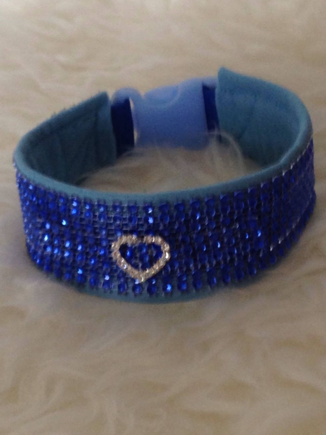 Sparkle up Your Pup's Style With a Royal Blue Diamante Heart Collar ...