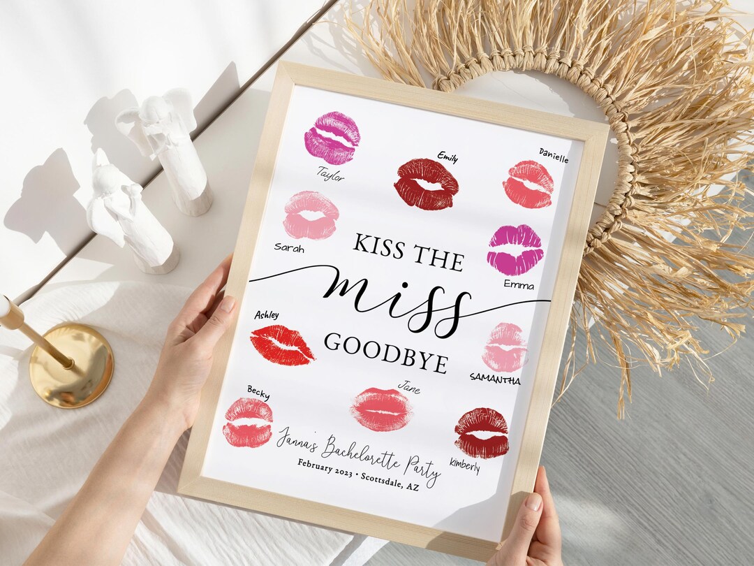 Kiss the Miss Goodbye Printable Template | Editable - Instant Download ...