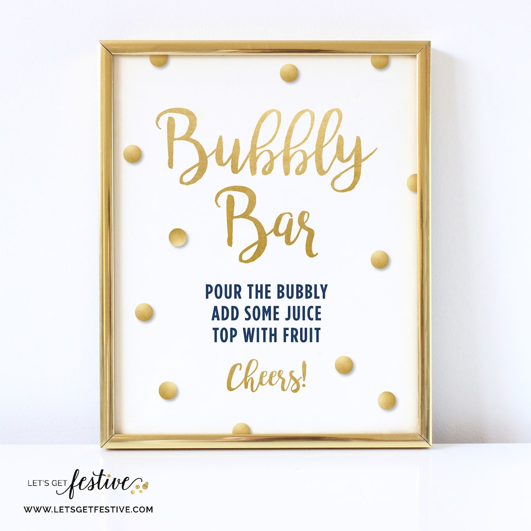 Bubbly Bar Sign | Bridal Shower | Bachelorette Party | Mimosa Bar Sign ...