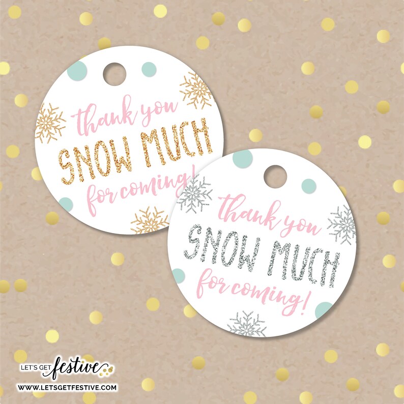 Thank You Snow Much for Coming Tags Winder Onederland Favor - Etsy