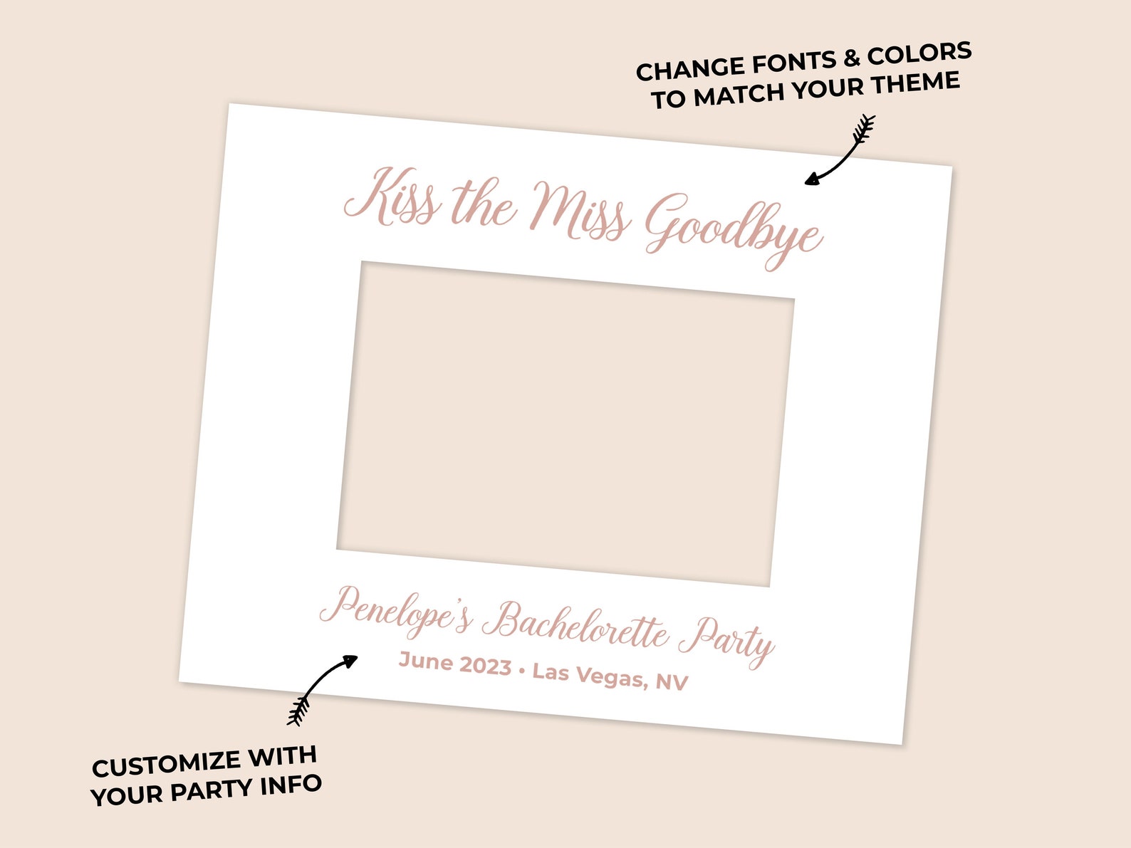 Kiss the Miss Goodbye Printable Template | Editable - Instant Download ...