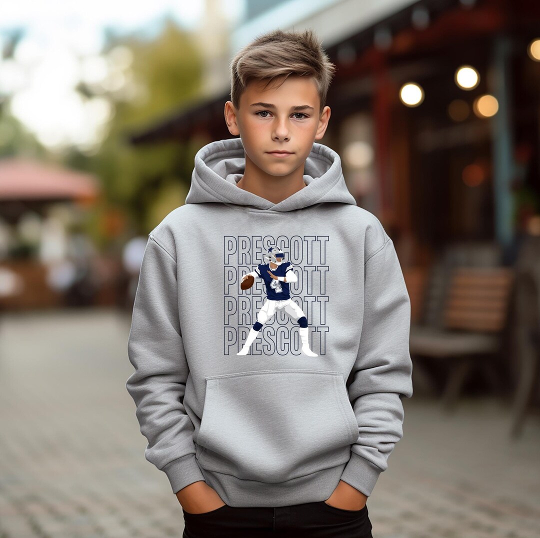 Dak Prescott Dallas Cowboys Distressed Youth Hooded Sweatshirt - Etsy