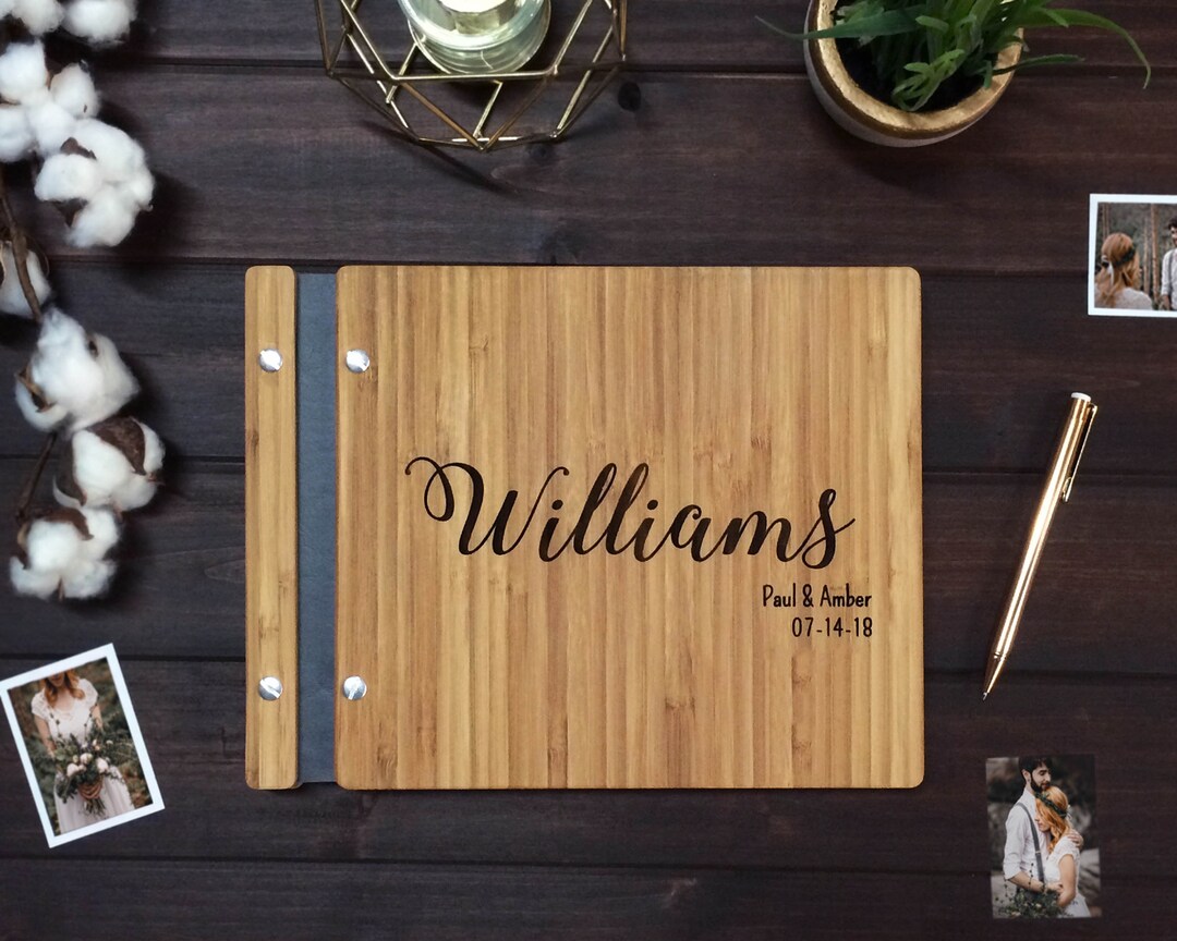 Wooden Rustic Wedding Guest Book Wedding Album Wedding Guest Book ...