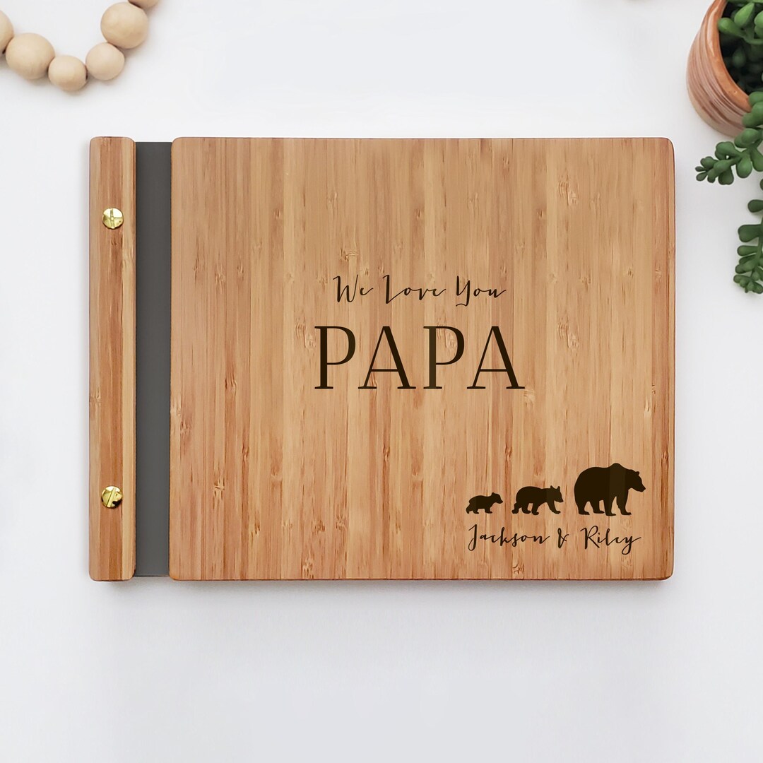 Personalized New Dad Gift for 1st Fathers Day Gift Papa Bear Scrapbook ...