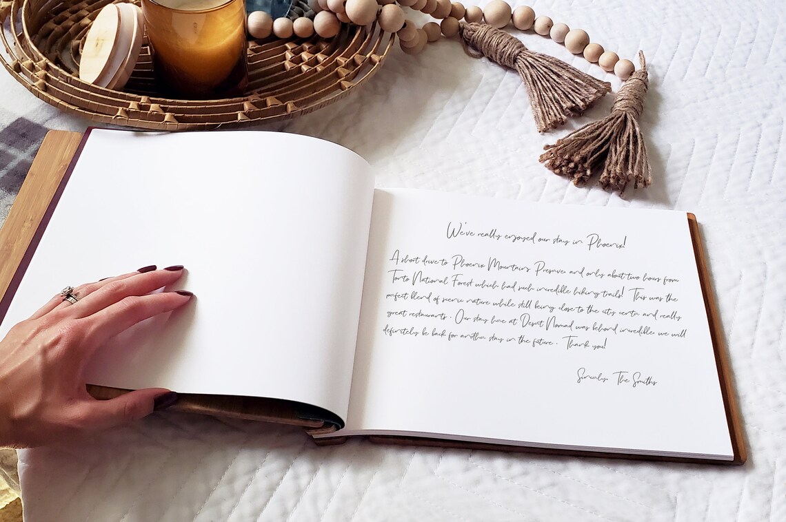 Airbnb Guest Book Pine Tree Guestbook Cabin Lodge Welcome Book - Etsy