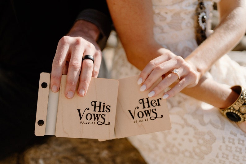 Boho Wedding Vow Books Elopement Vow Books His and Her Vows - Etsy