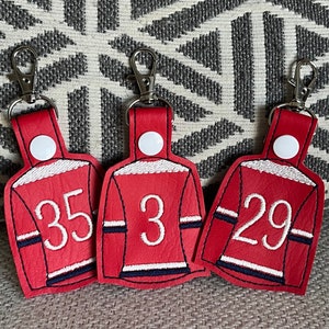 Hockey Jersey Keychain, Custom Hockey Jersey Key Fob, Hockey Keychain ...
