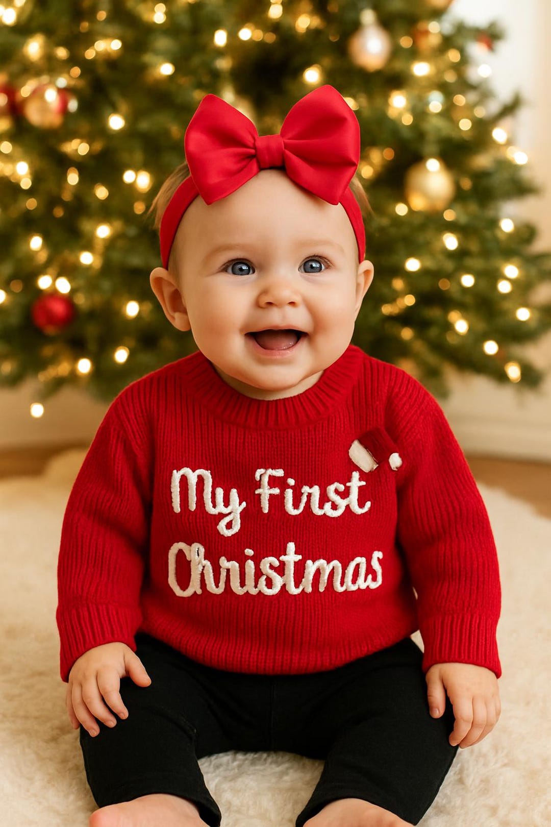 My First Christmas Baby Sweater, Newborn Sweater With Christmas 2025 ...