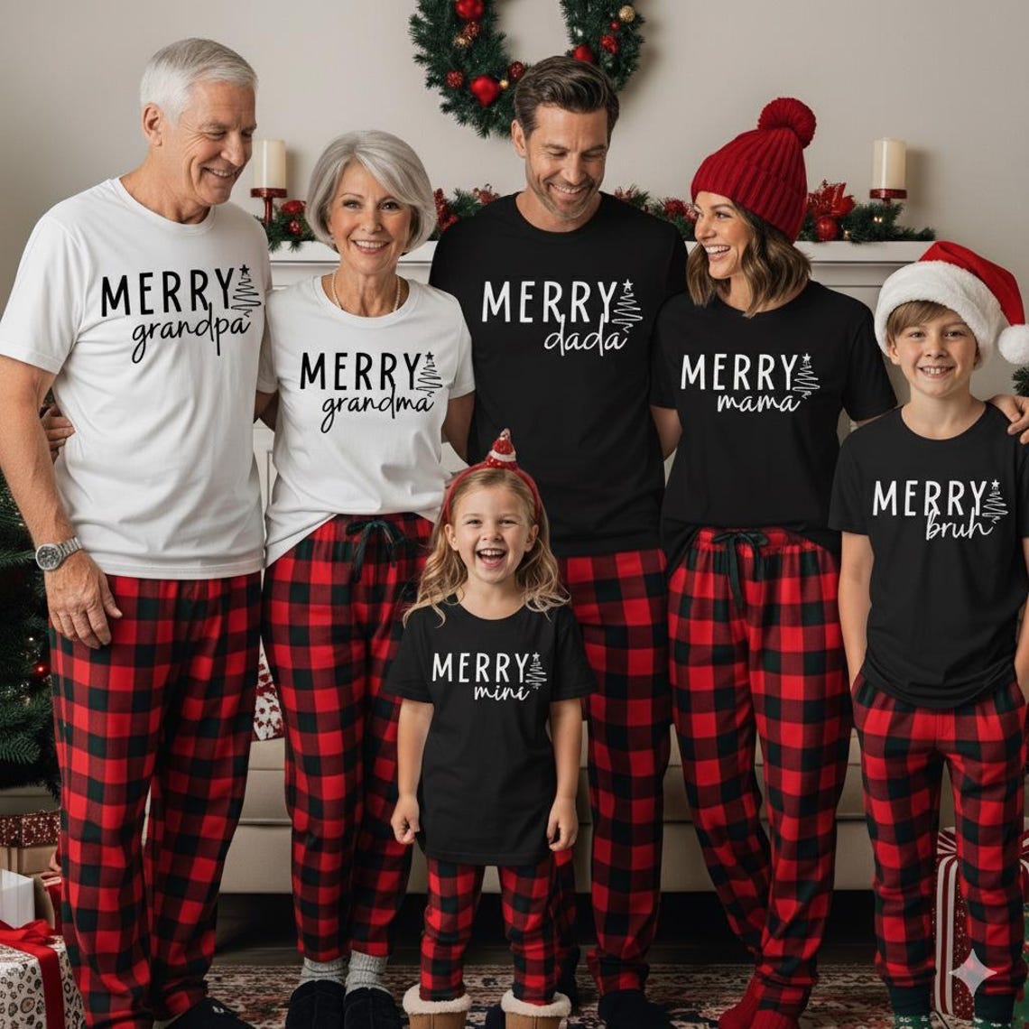 Merry Dada, Merry Mama, Merry Mini, Christmas Crew Raglan Shirt ...