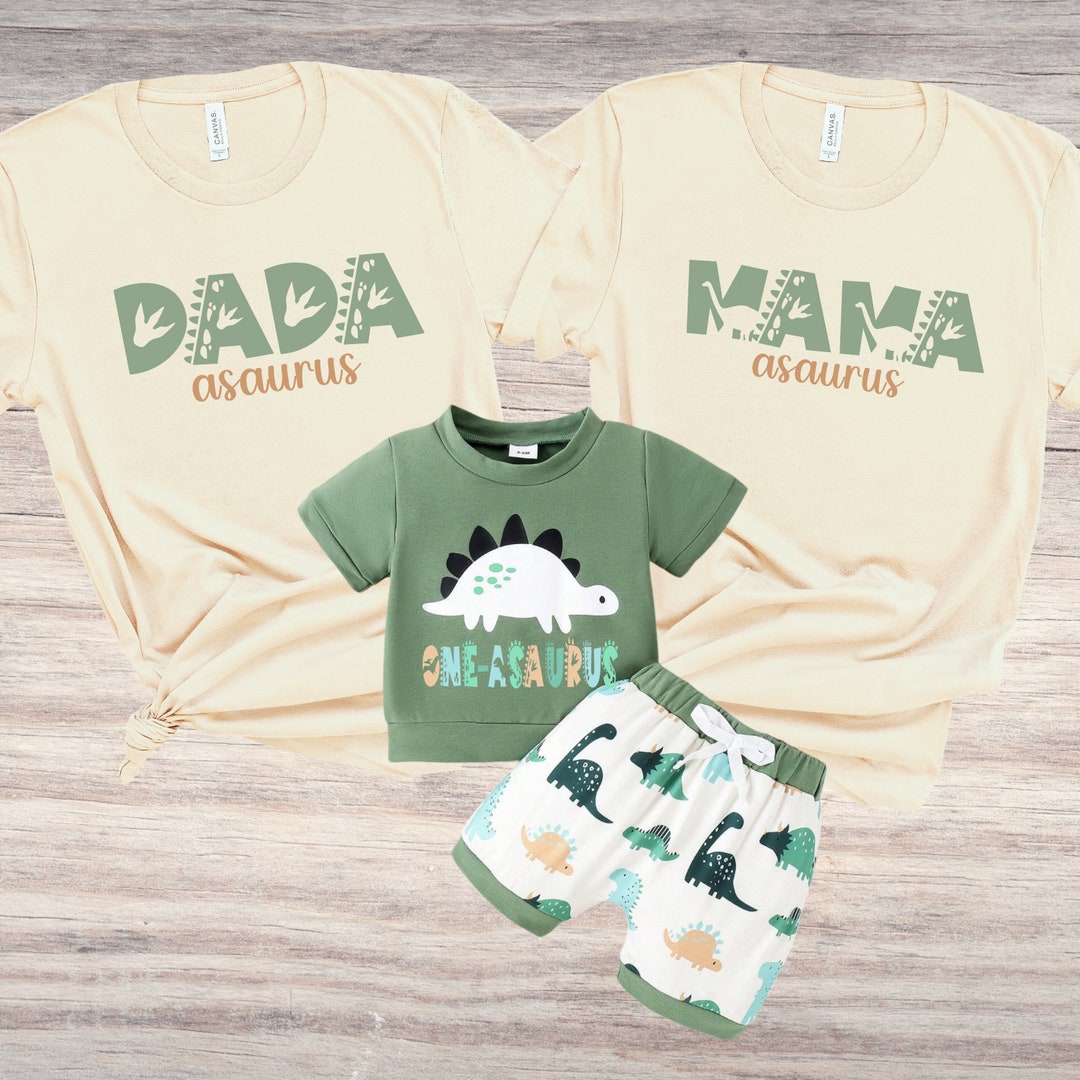 Dinosaur Matching Birthday Shirts, One-a-saurus Birthday Tee, Dinosaur ...