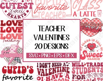 Teacher Valentine SVG Bundle, Teacher Life SVG, Love SVG, School Svg ...