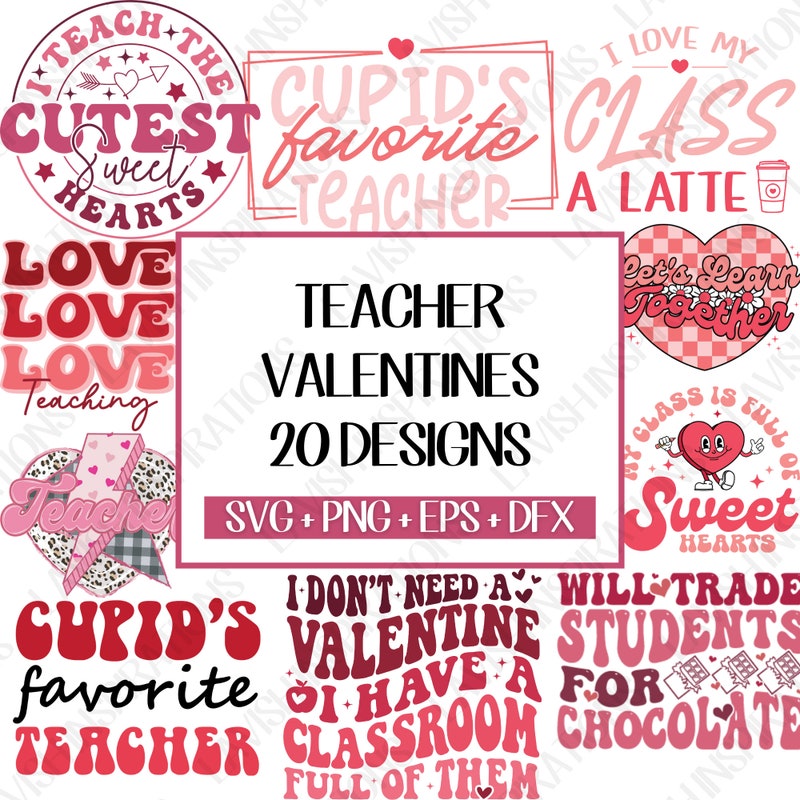 Valentine Teacher Svg - Etsy