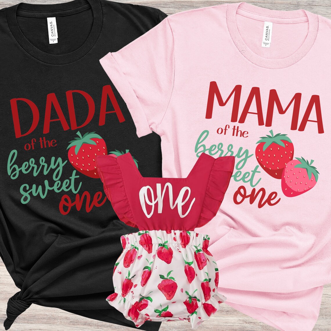 Berry First Birthday Matching Family T-shirts: Strawberry 1st Birthday ...