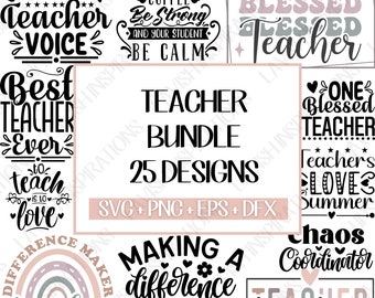 Teacher Svg Bundle, Teacher Quote Svg, School Svg, Teacher Life Svg ...