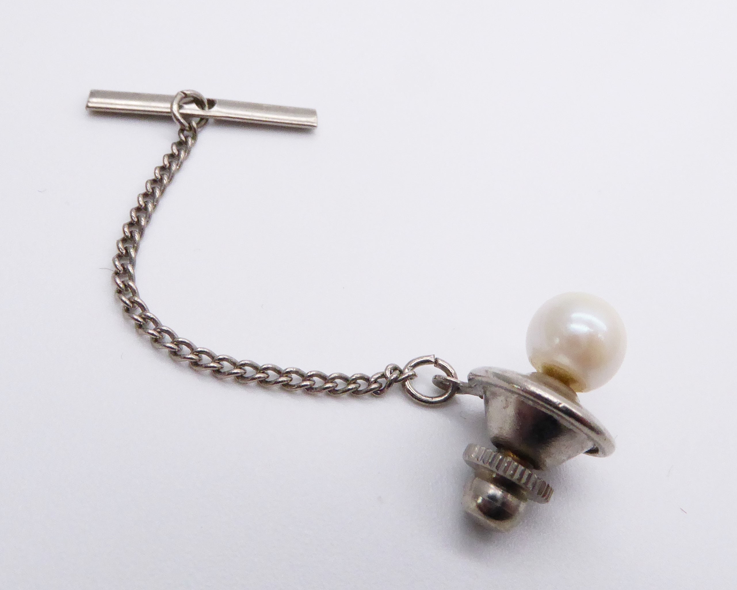 Vintage Gents Cultured Pearl Tie Pin