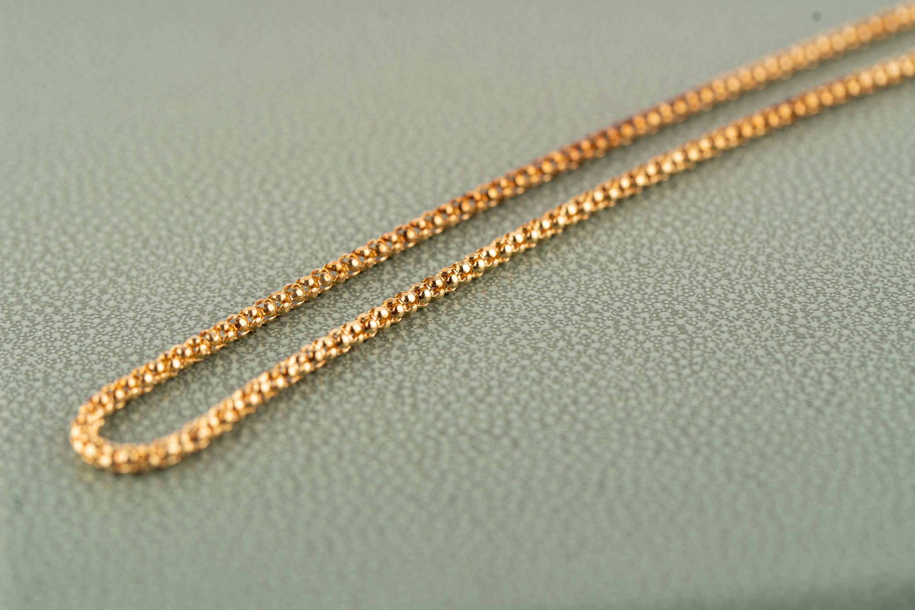 Vintage Italian Silver Gilt 18ct Gold Vermeil Chain – 19 Inches