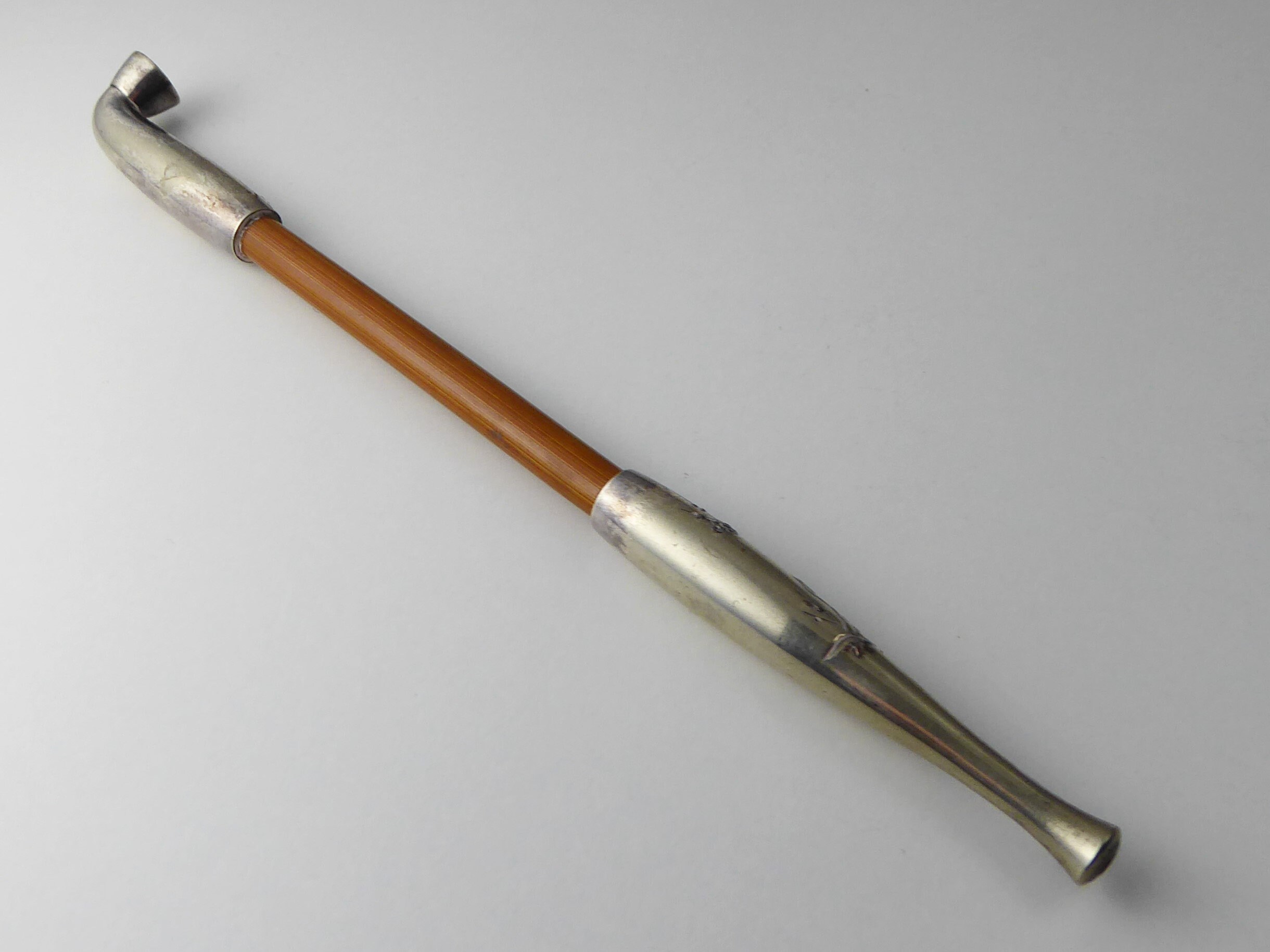 Japanese Kiseru Pipe / Tobacco Pipe / Antique C1920s Moon & Blossom Design