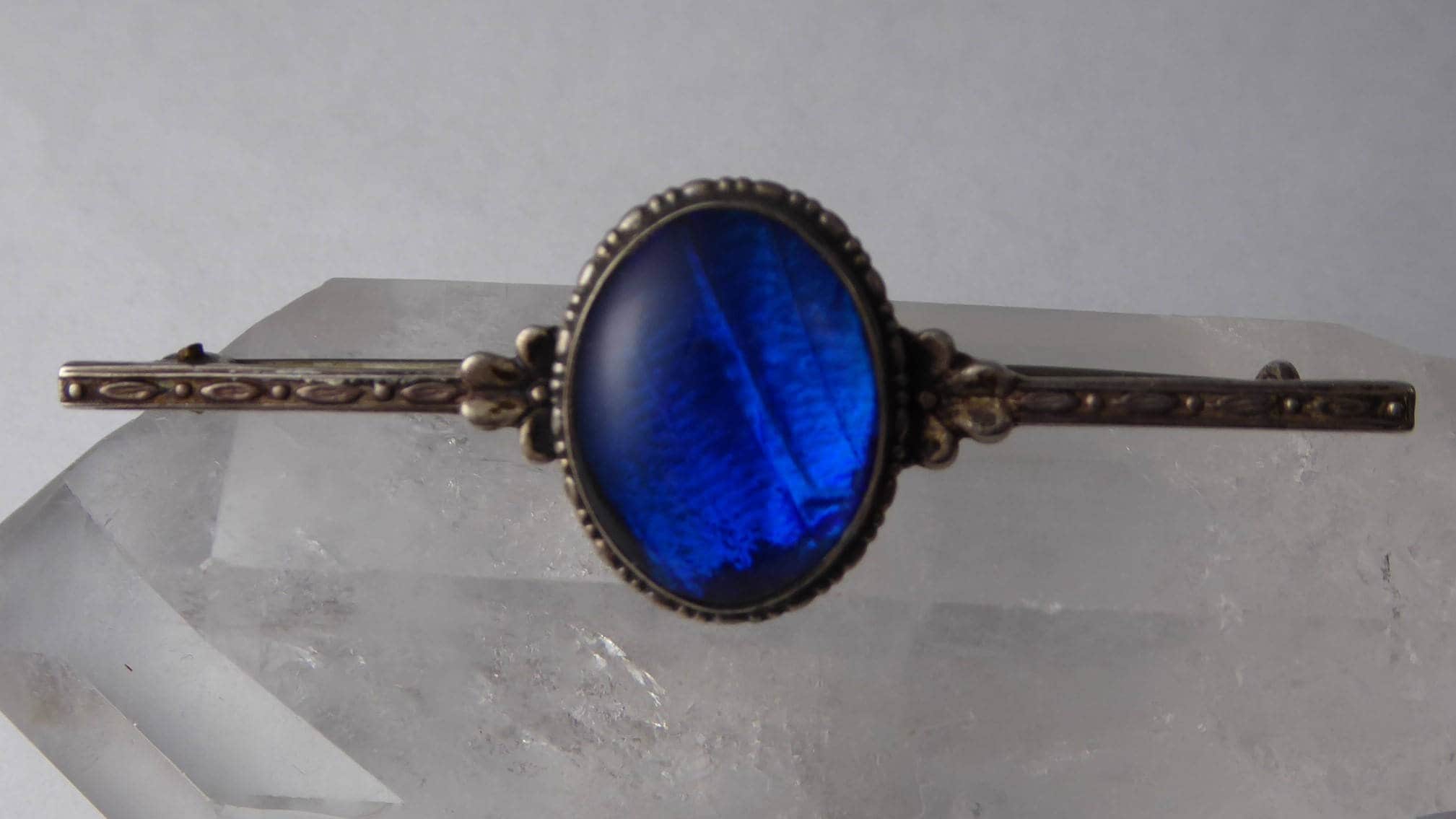 Antique Art Deco Sterling Silver & Butterfly Wing Brooch – Thomas L ...