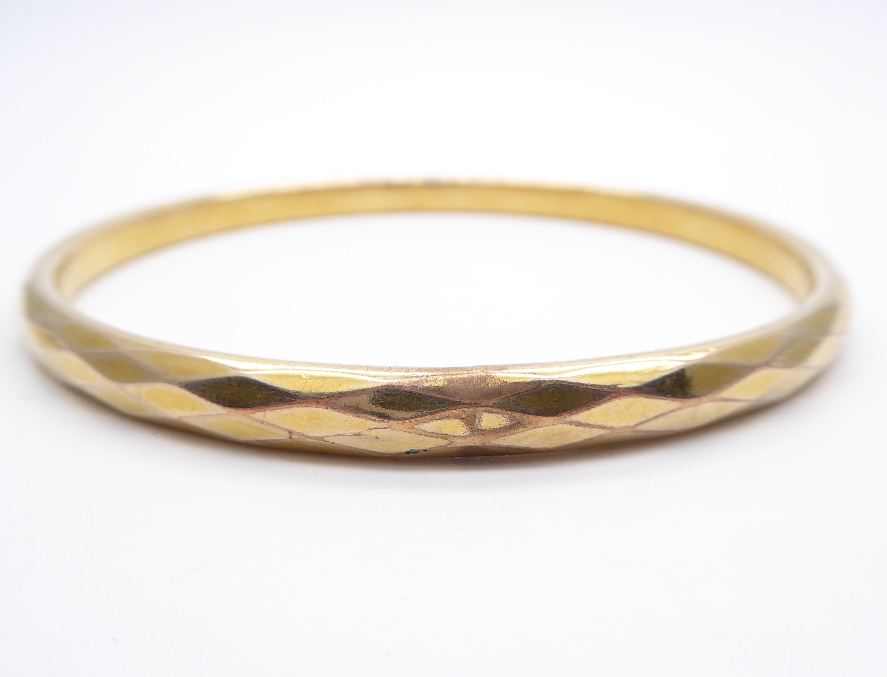 Antique Art Deco Charles Horner Rolled Gold Slave Bangle