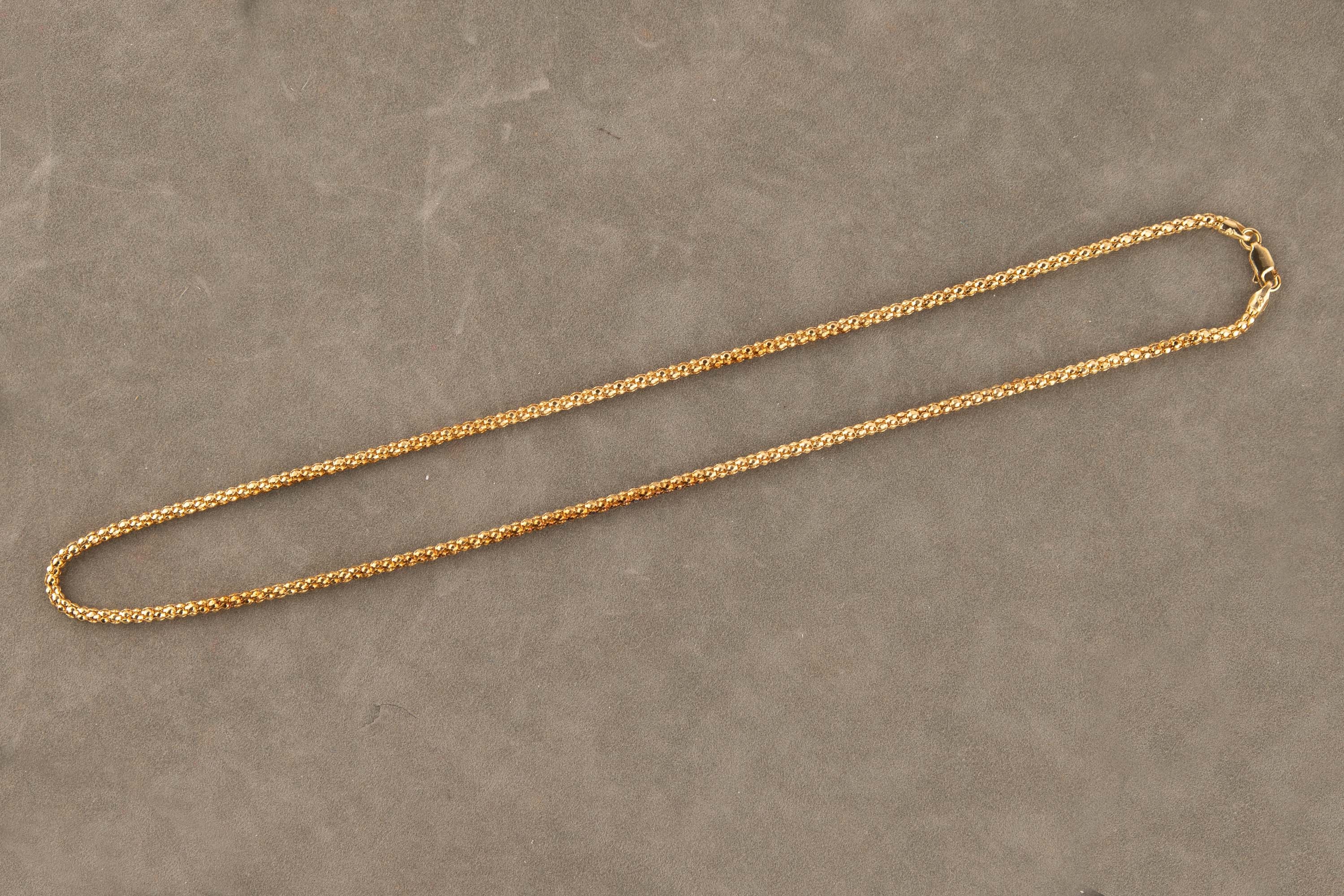 Vintage Italian Silver Gilt 18ct Gold Vermeil Chain – 19 Inches