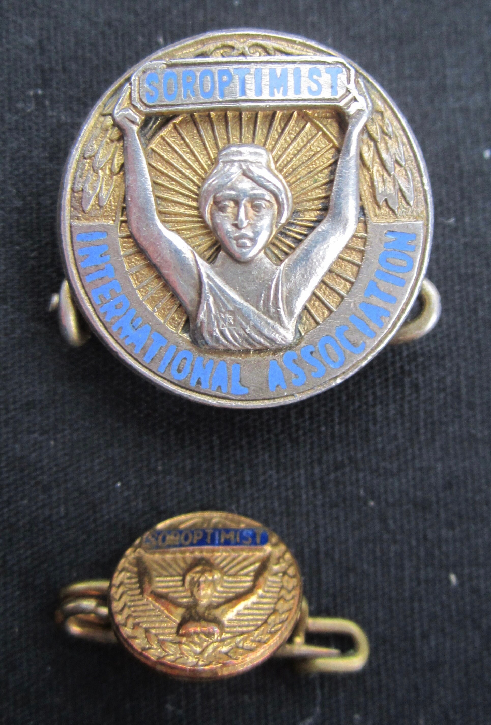 Vintage Sterling Silver Gilt Soroptimist Brooch