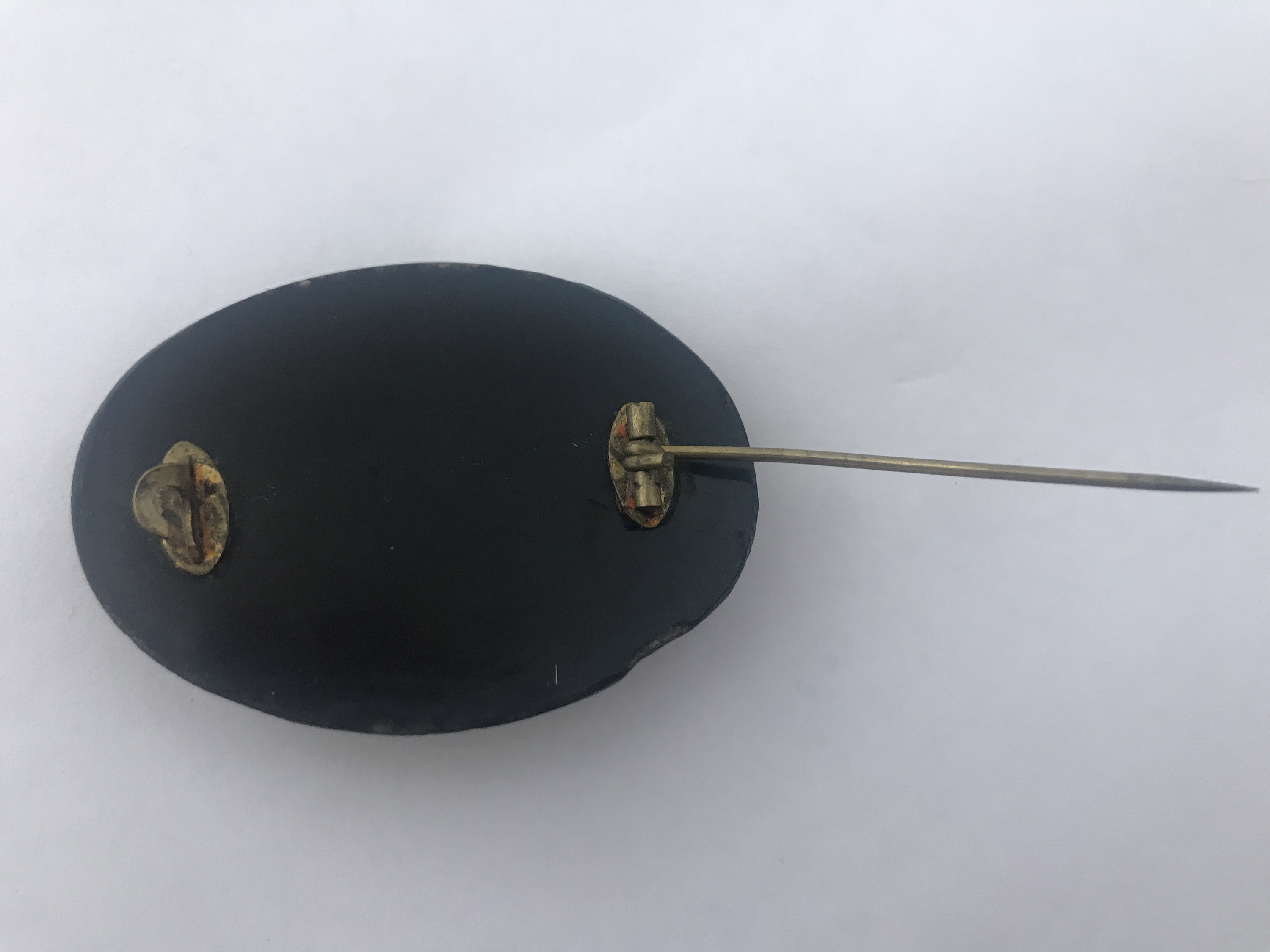 Large Antique Victorian Whitby Jet Mourning Brooch
