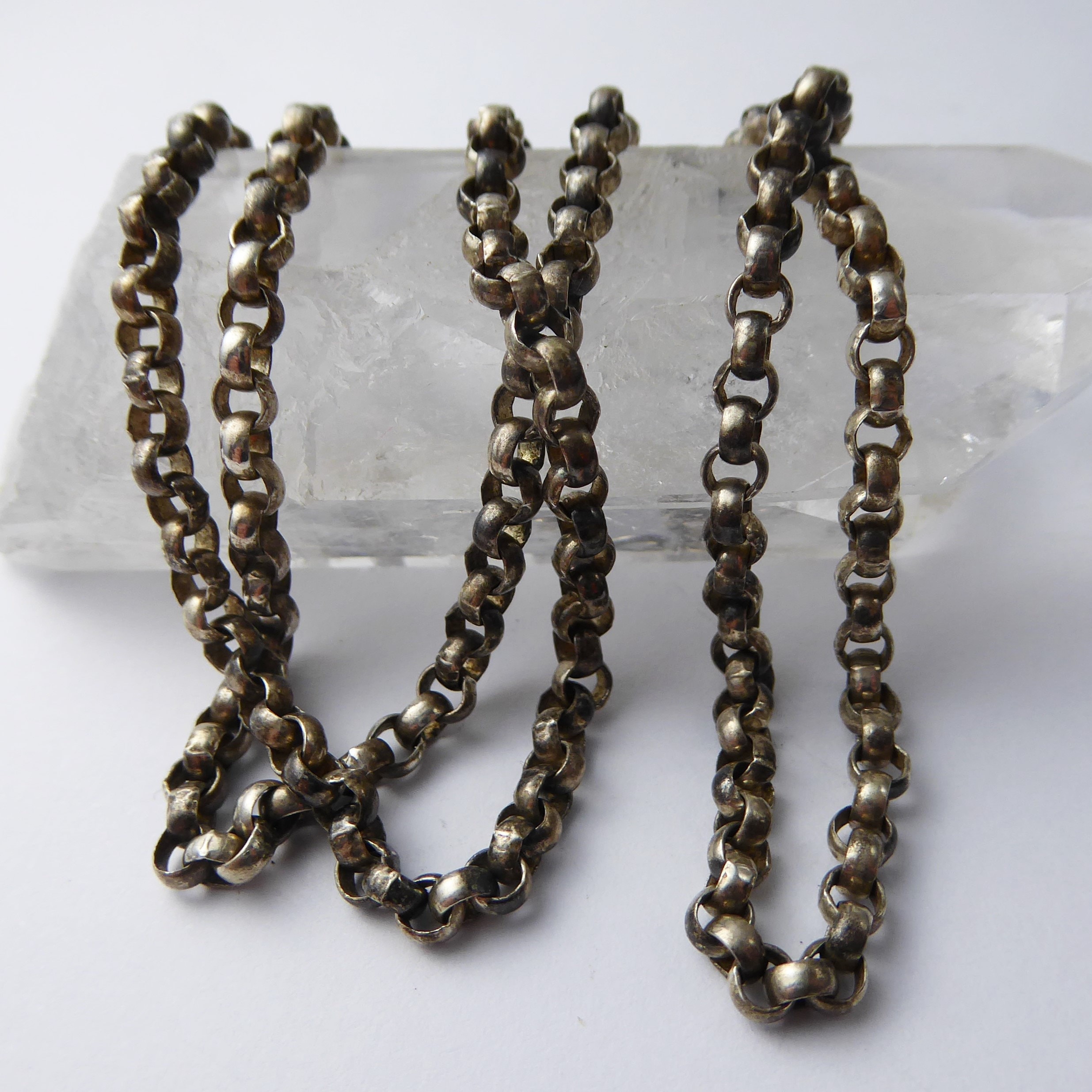 Vintage Sterling Silver Belcher Chain Necklace – 23 Inch