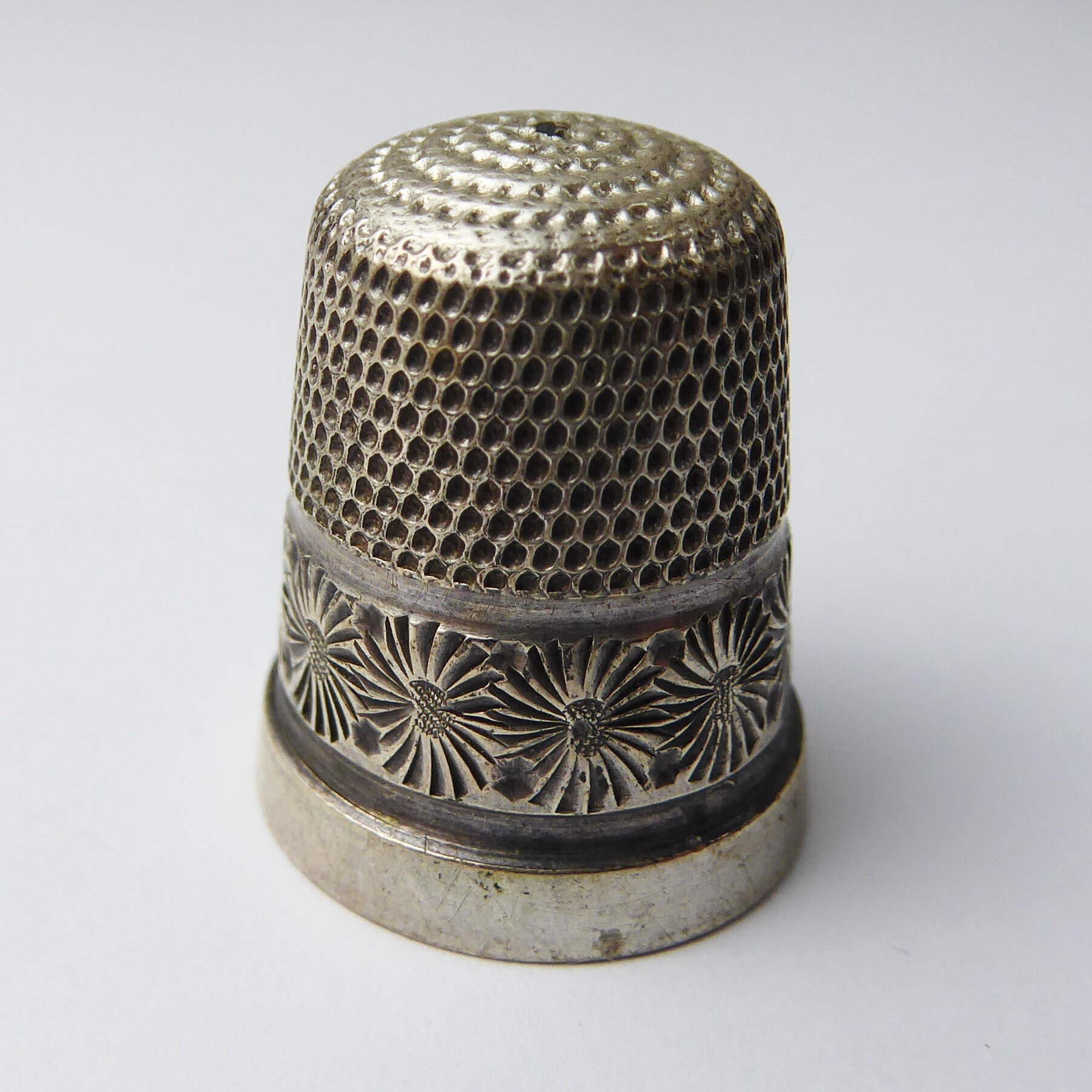 Pair / Two Antique Art Deco Sterling Silver Charles Horner Thimbles ...
